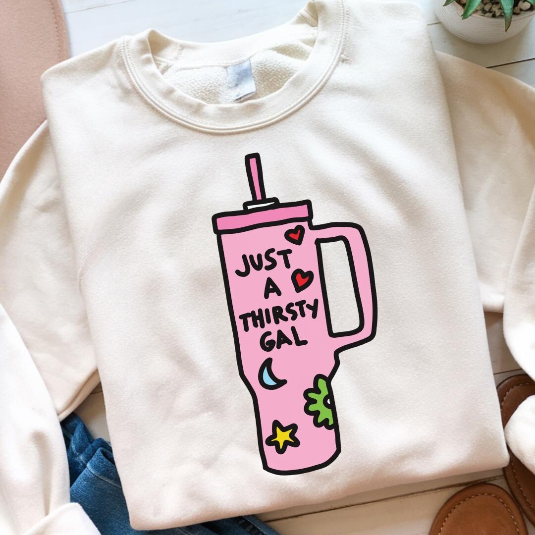 Just a Thirsty Gal SVG PNG Cute Pink Trendy Water Bottle for Girls Self ...