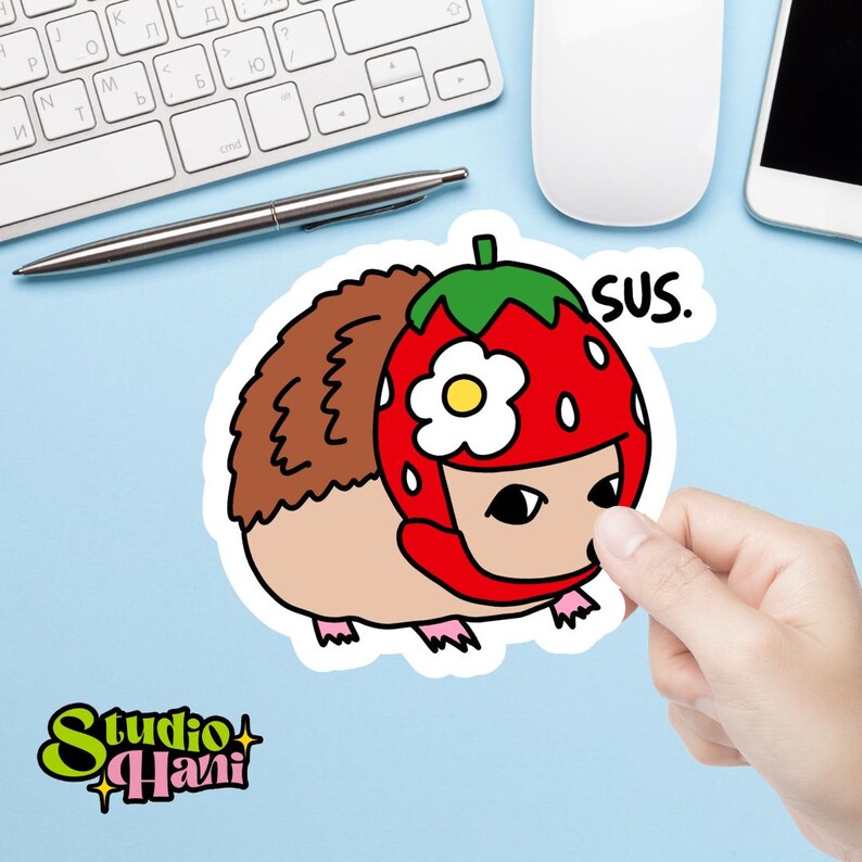 Suspicious Hamster PNG Clipart Funny Relatable Strawberry Cute Cartoon ...