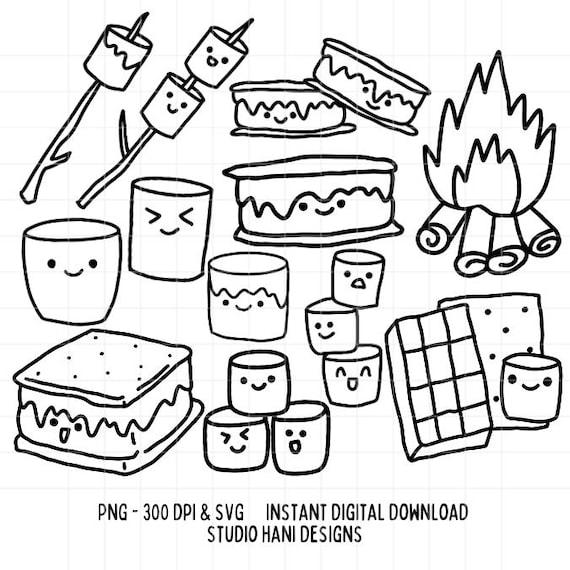 Smores Clipart Black And White 72 Smores High Res Illustrations
