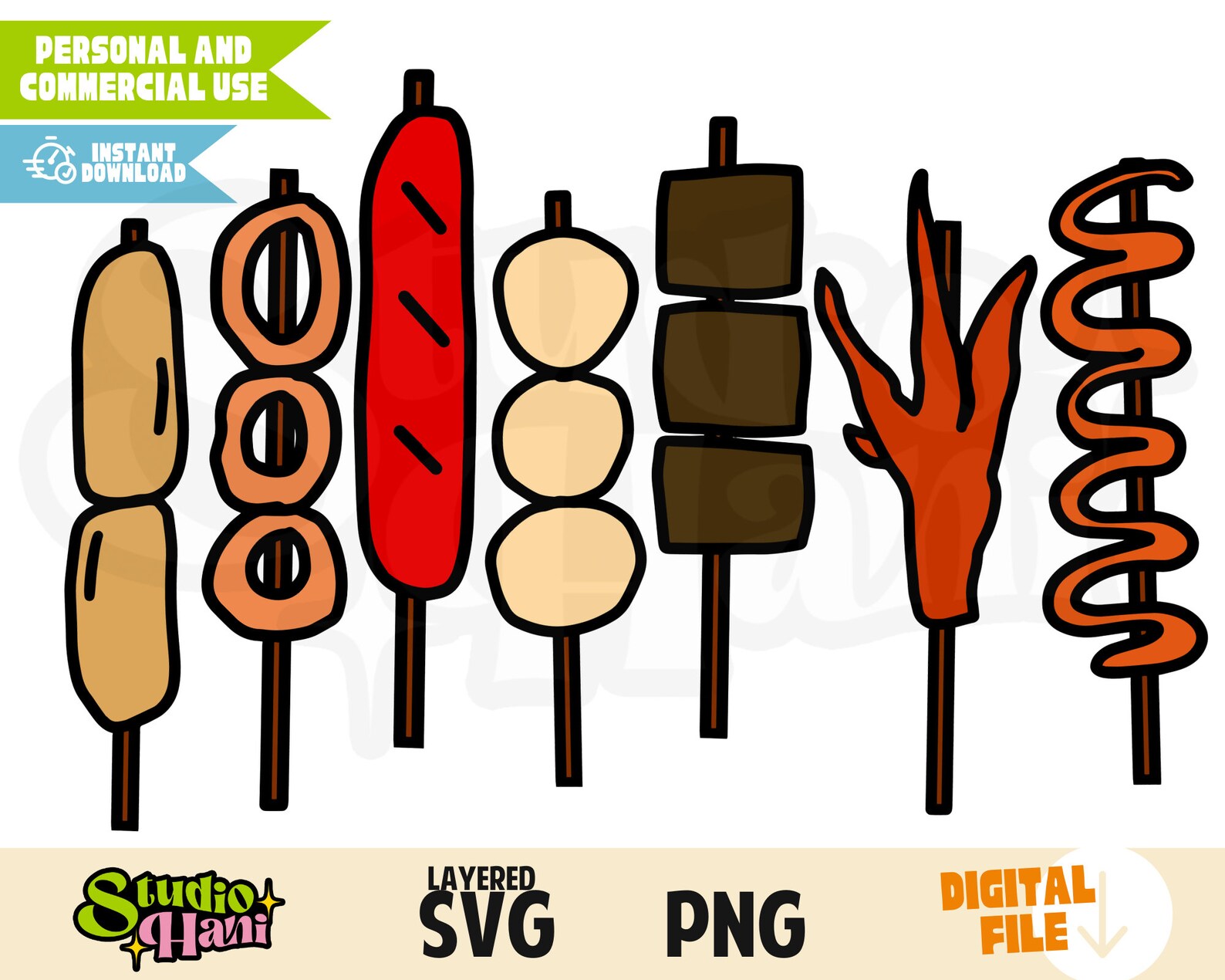 Filipino Street Food SVG PNG Bundle Pinoy Foods Clipart Illustration ...