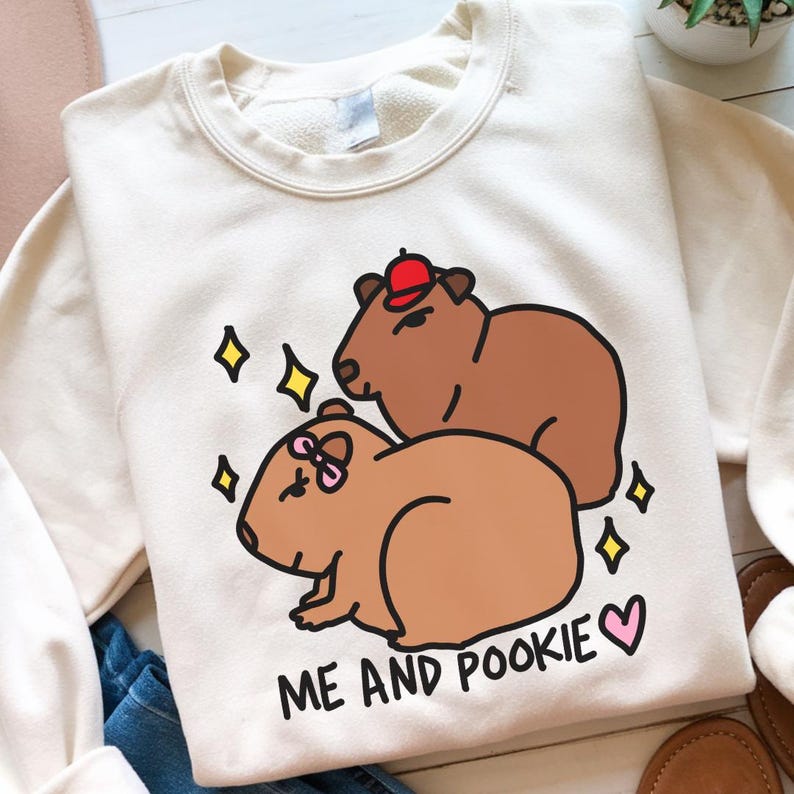 Me and Pookie PNG SVG Capybara Couple Love Trendy Design Funny Mental ...