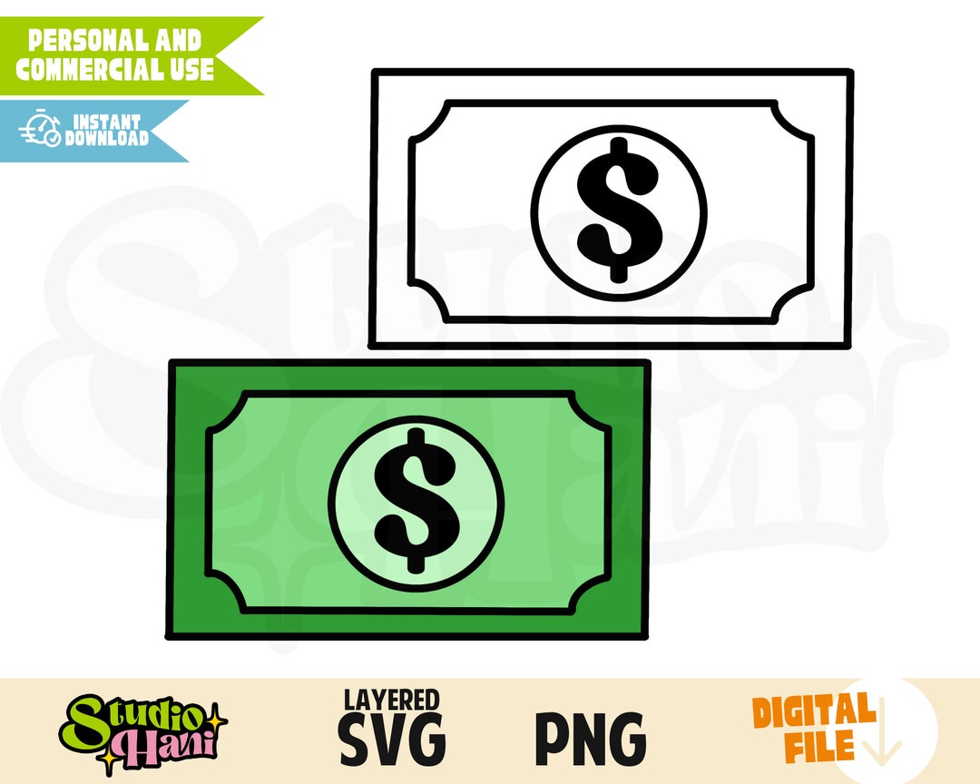 Money SVG PNG Bill Dollar Paper Clipart Illustration Retro Bank Note ...
