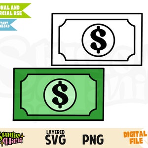 Money SVG PNG Bill Dollar Paper Clipart Illustration Retro Bank Note ...