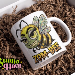 Zom-bee Zombie Bee Halloween PNG Clipart Trendy Sticker Funny Pun ...