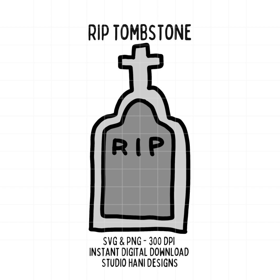 RIP Tombstone SVG PNG Clipart Halloween Spooky Graveyard Decor Trendy ...