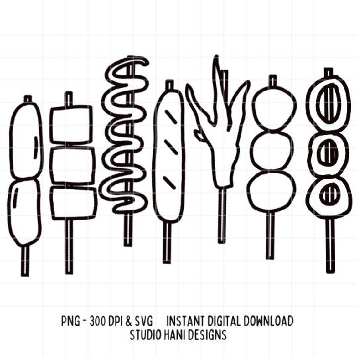 Filipino Street Food SVG PNG Bundle Pinoy Foods Clipart Black and White ...