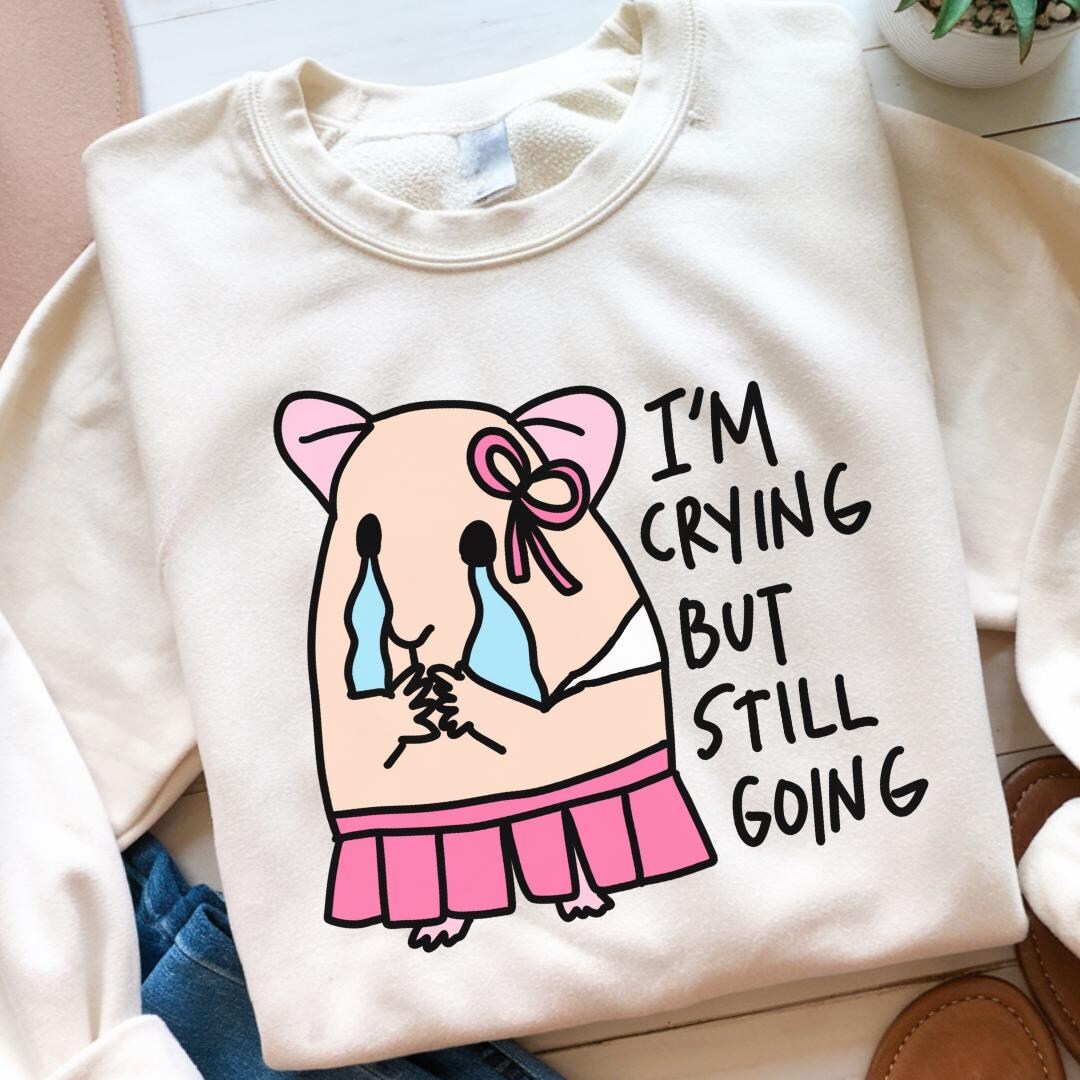 Im Crying but Still Going Hamster Coquette PNG Clipart Funny Cartoon ...