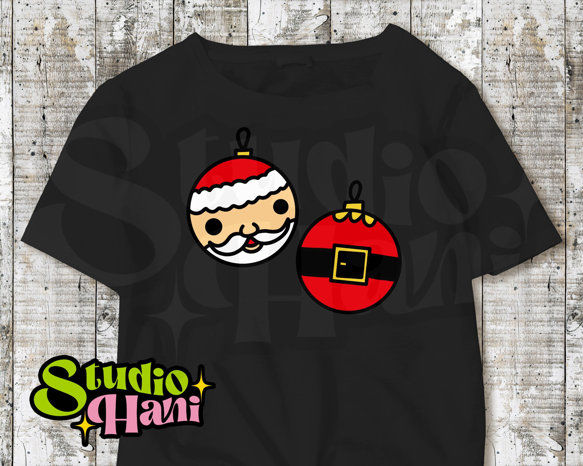 Retro Christmas Baubles SVG PNG Xmas Cute Bauble Illustration Clipart ...