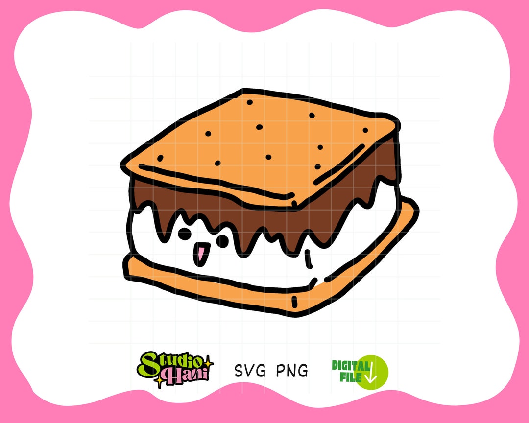Cute Smores SVG PNG Marshmallow Biscuit Camping Food Illustrations ...