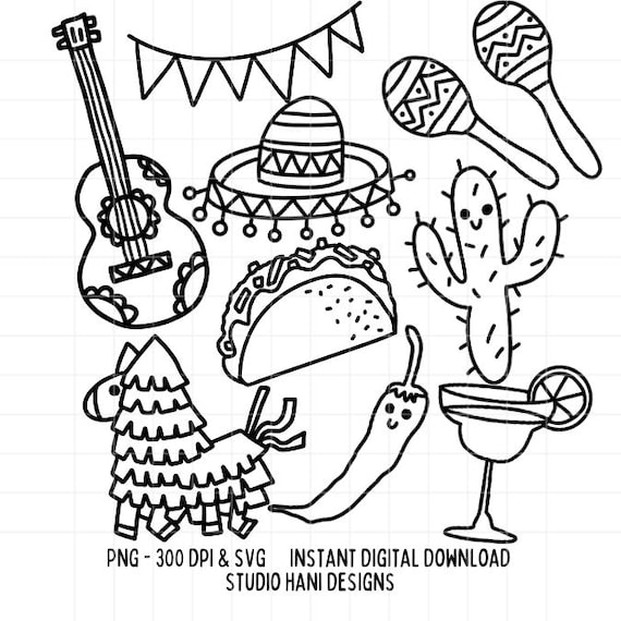 Cinco De Mayo Clipart Noir Et Blanc
