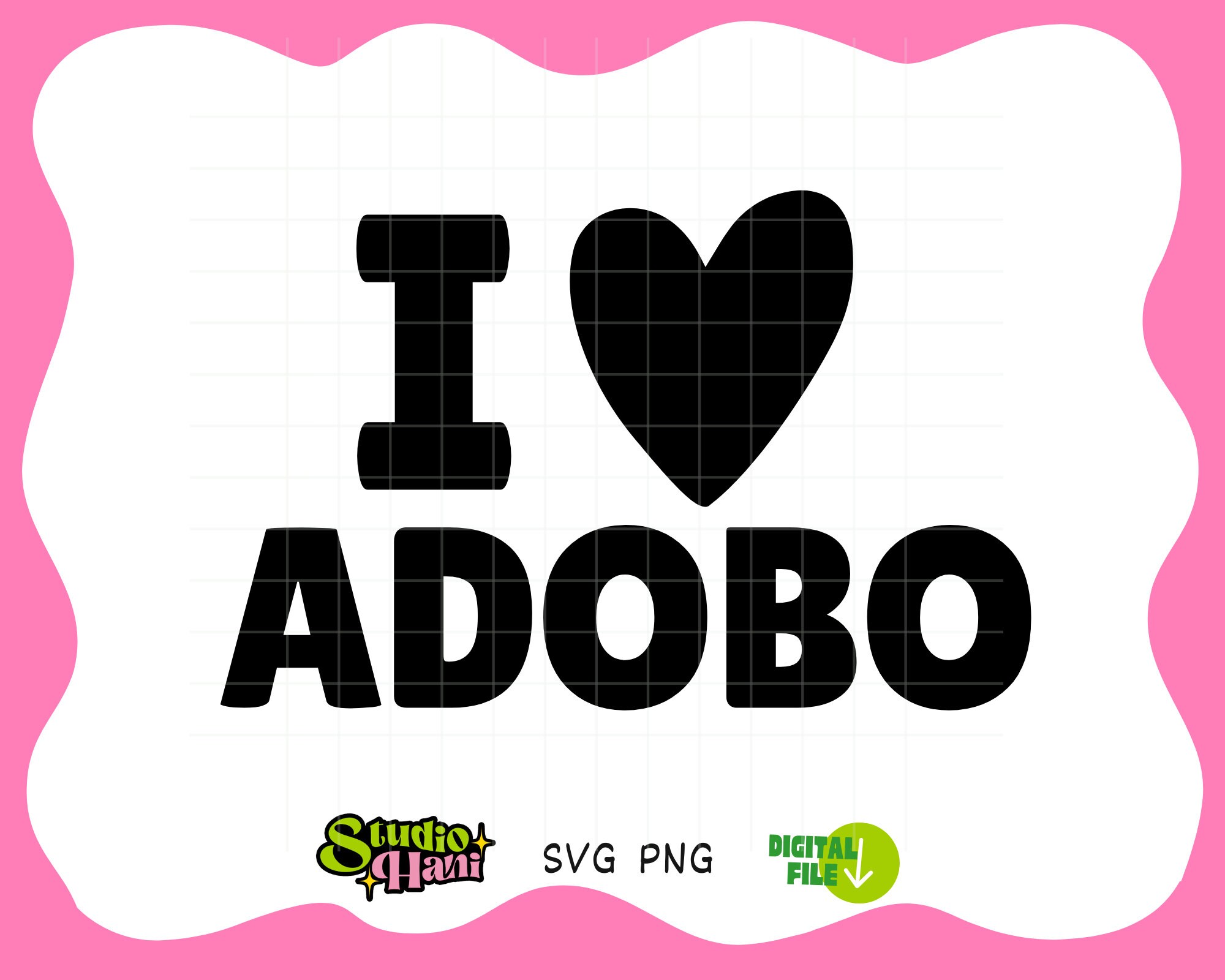 I Love Adobo SVG PNG Filipino Pinoy Food Funny Asian Food Bowl Cut File ...