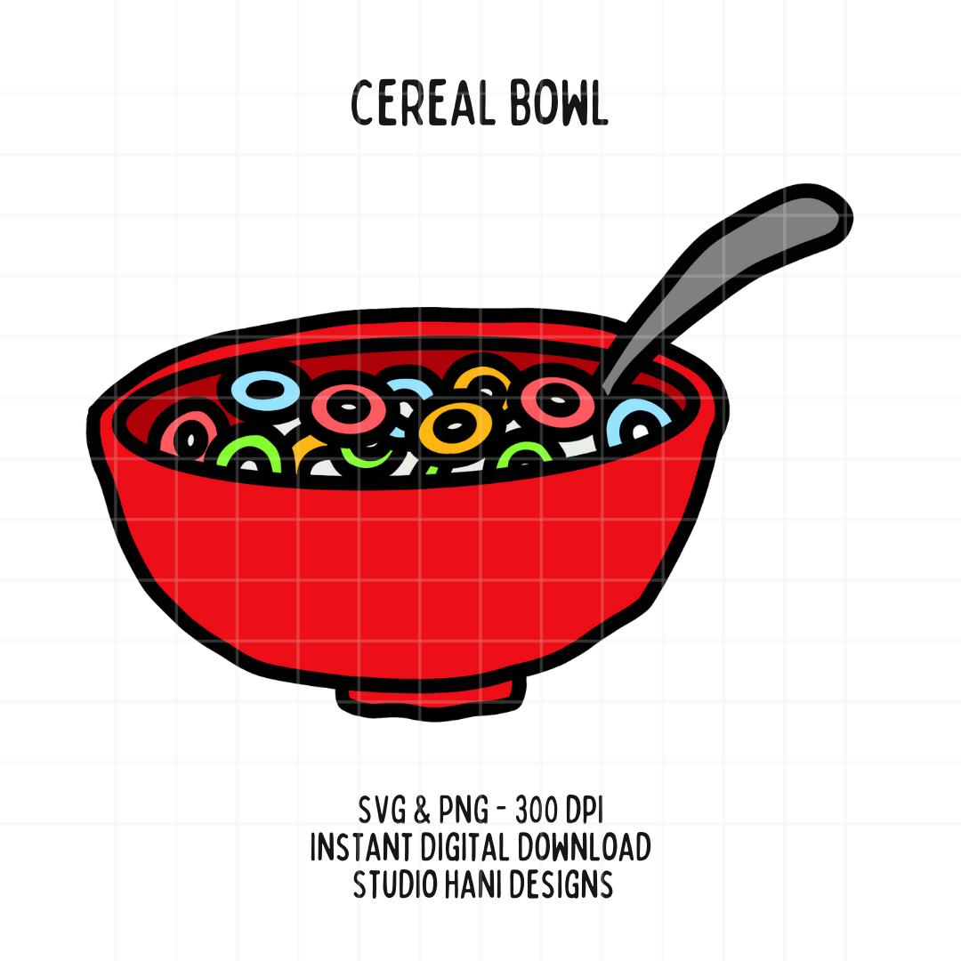 Cereal Bowl SVG PNG Clipart Breakfast Food Kitchen Milk Craft Trendy ...