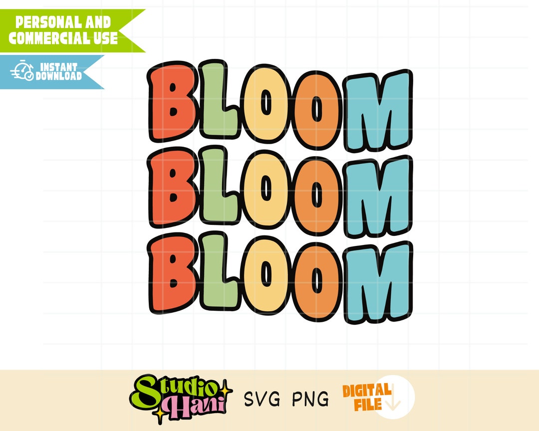 Retro Spring Bloom SVG PNG Clipart Floral Flower Trendy Design ...