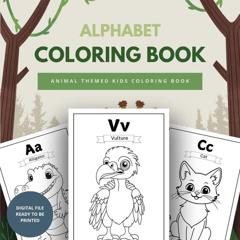 Animal Alphabet Coloring Book for Kids | Fun Educational A-Z Activity ...