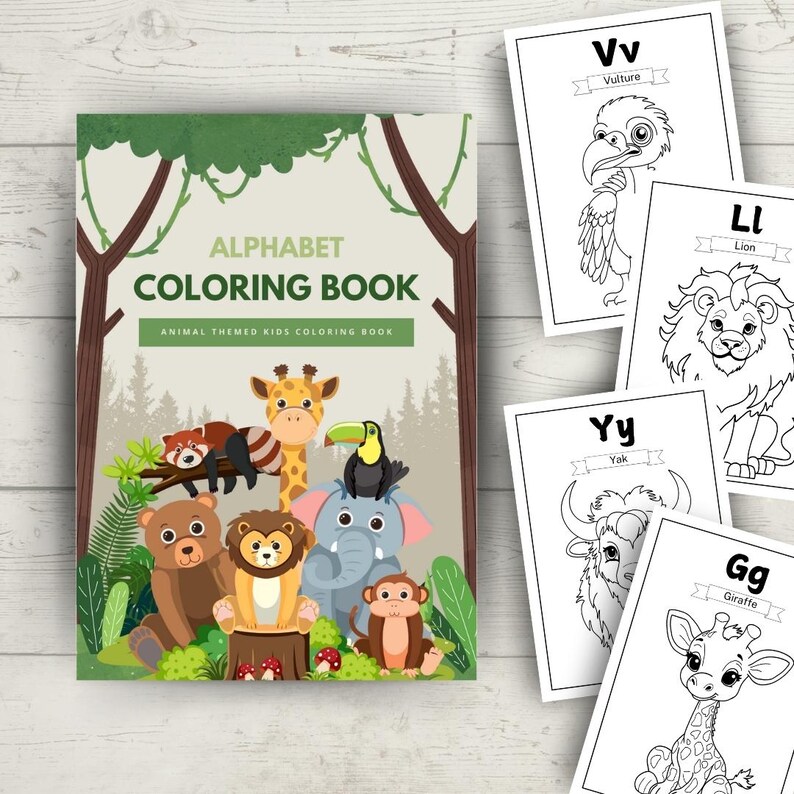 Animal Alphabet Coloring Book for Kids | Fun Educational A-Z Activity ...