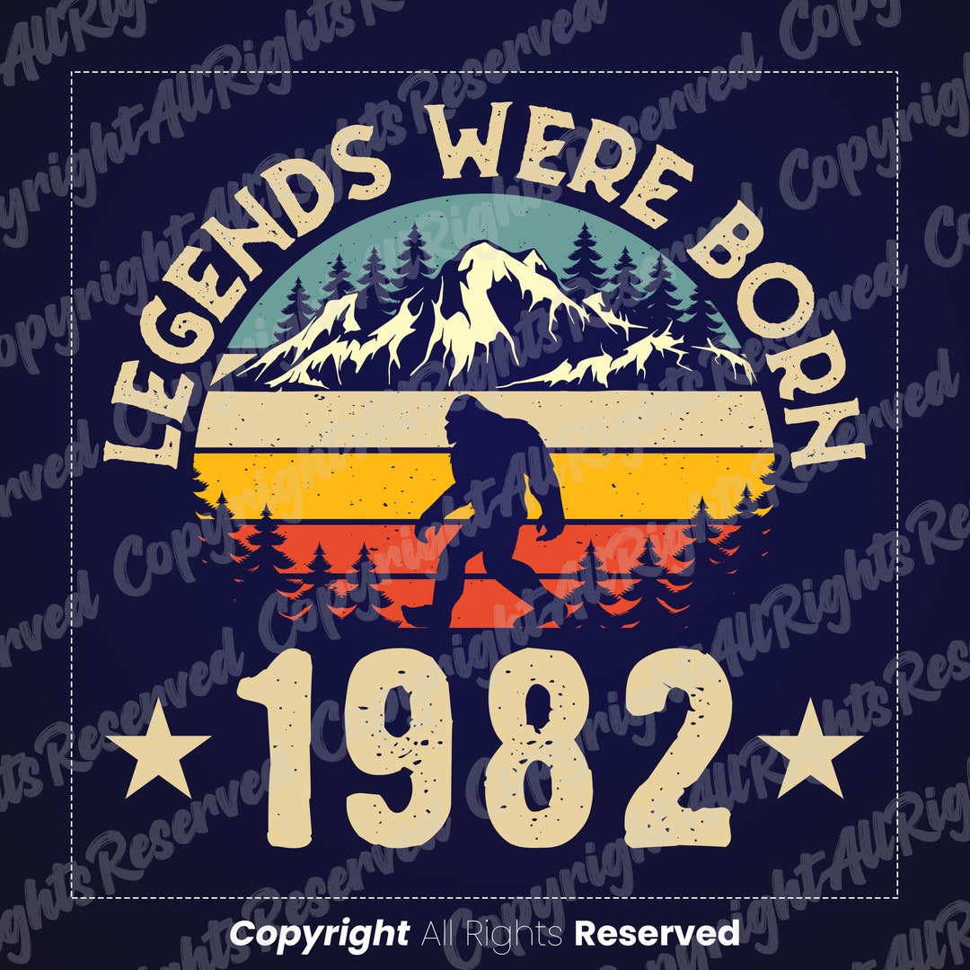 Legends Were Born in 1982 Birthday Digital Svg Png Eps Design - Etsy