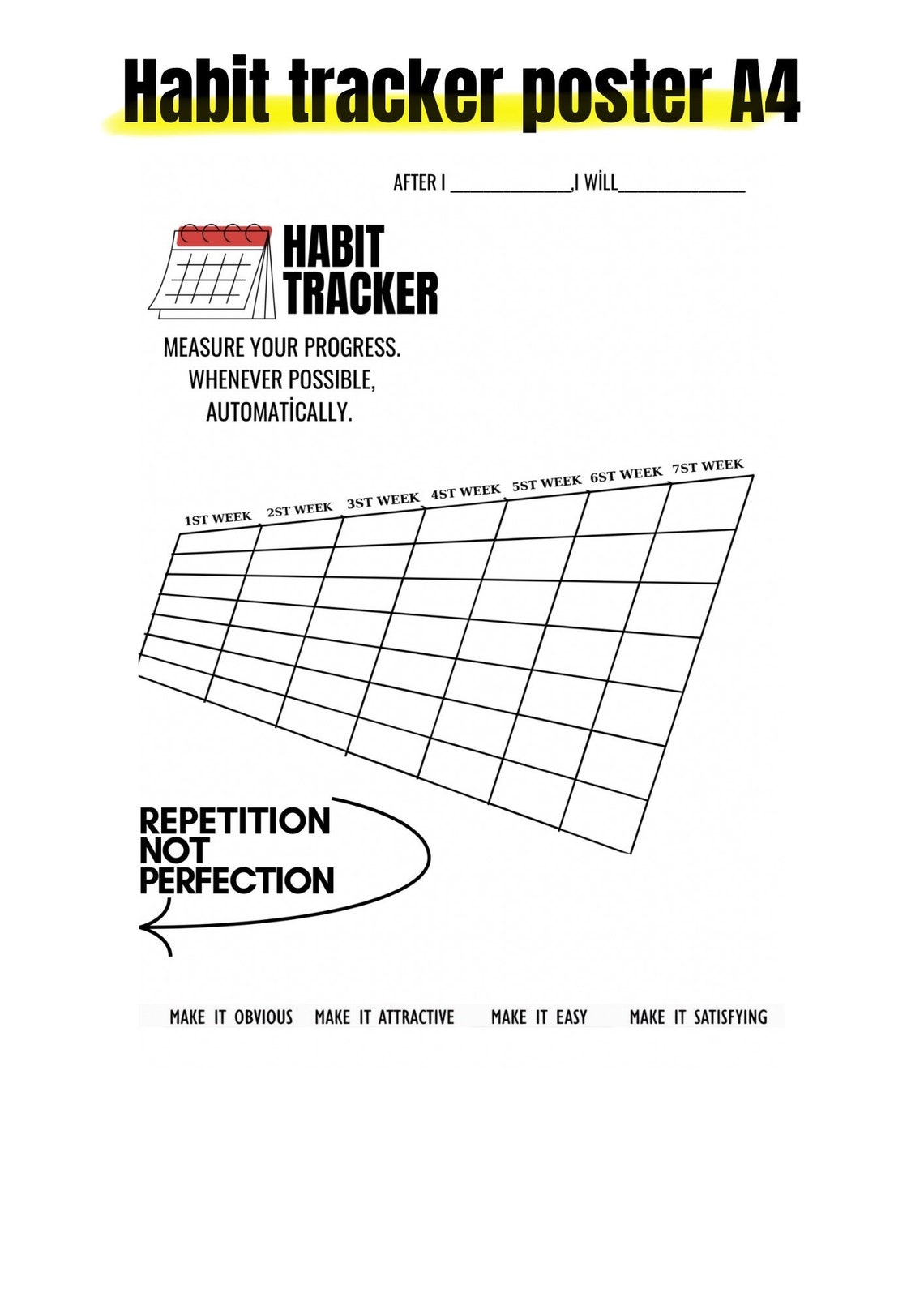 Atomic Habits Habit Tracker Printable A4 Wallart,poster - Etsy UK