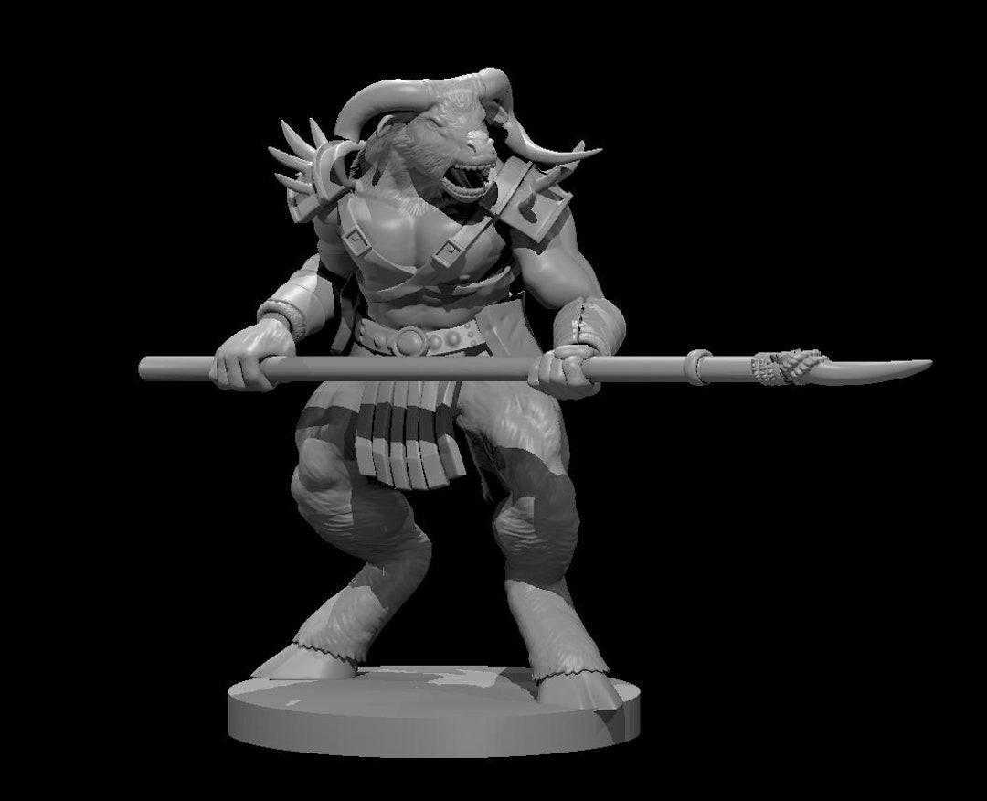 Male Minotaur Barbarian Miniature Unprimed Resin Figurine, Perfect for ...