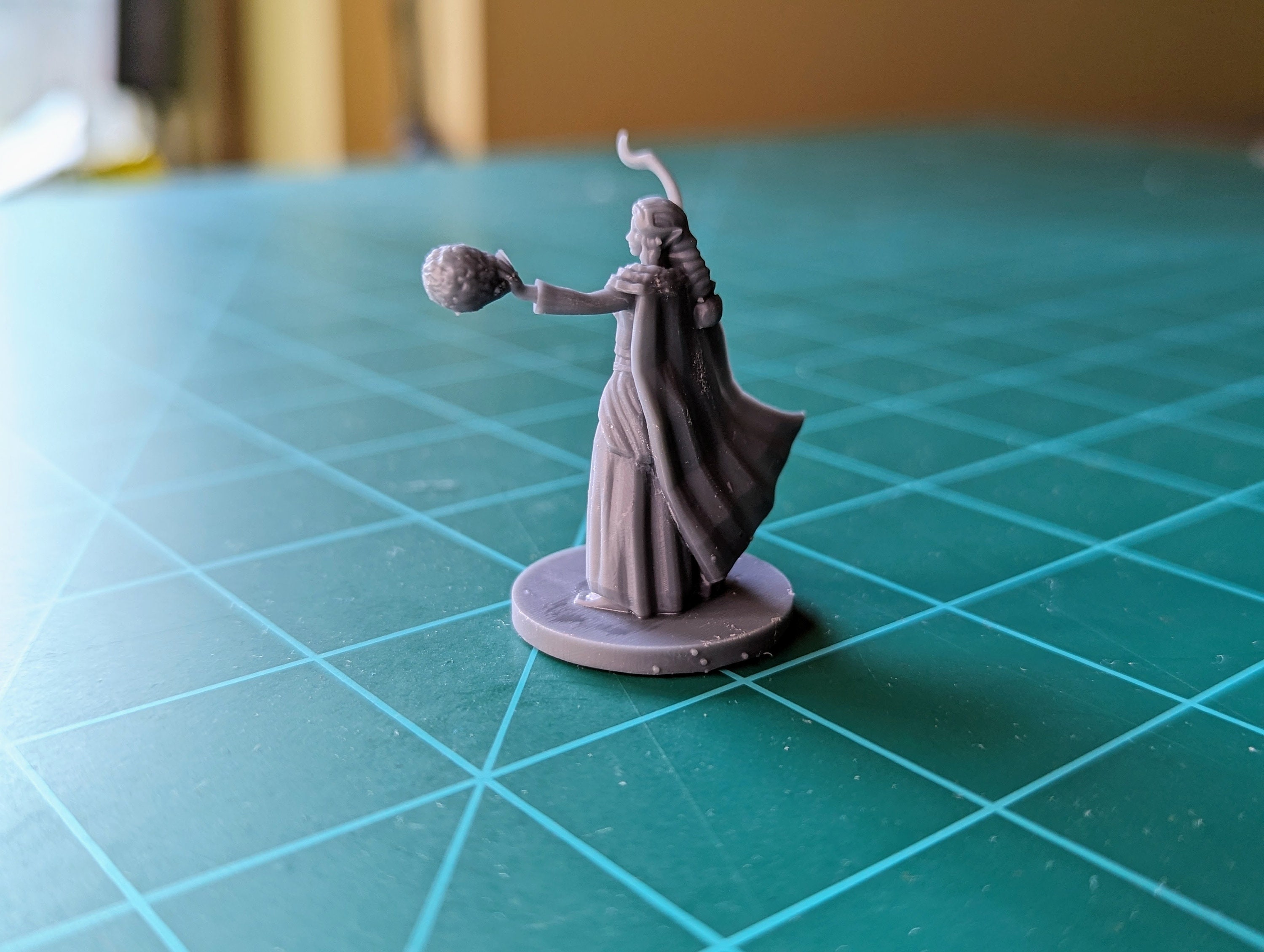 Spell-casting Female Elf Druid Miniature With Staff for Dungeons and ...