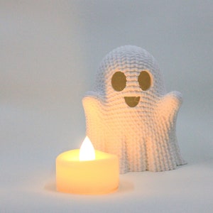 Adorable Ghost With Flickering LED Tea Light - Spooky Halloween Home ...