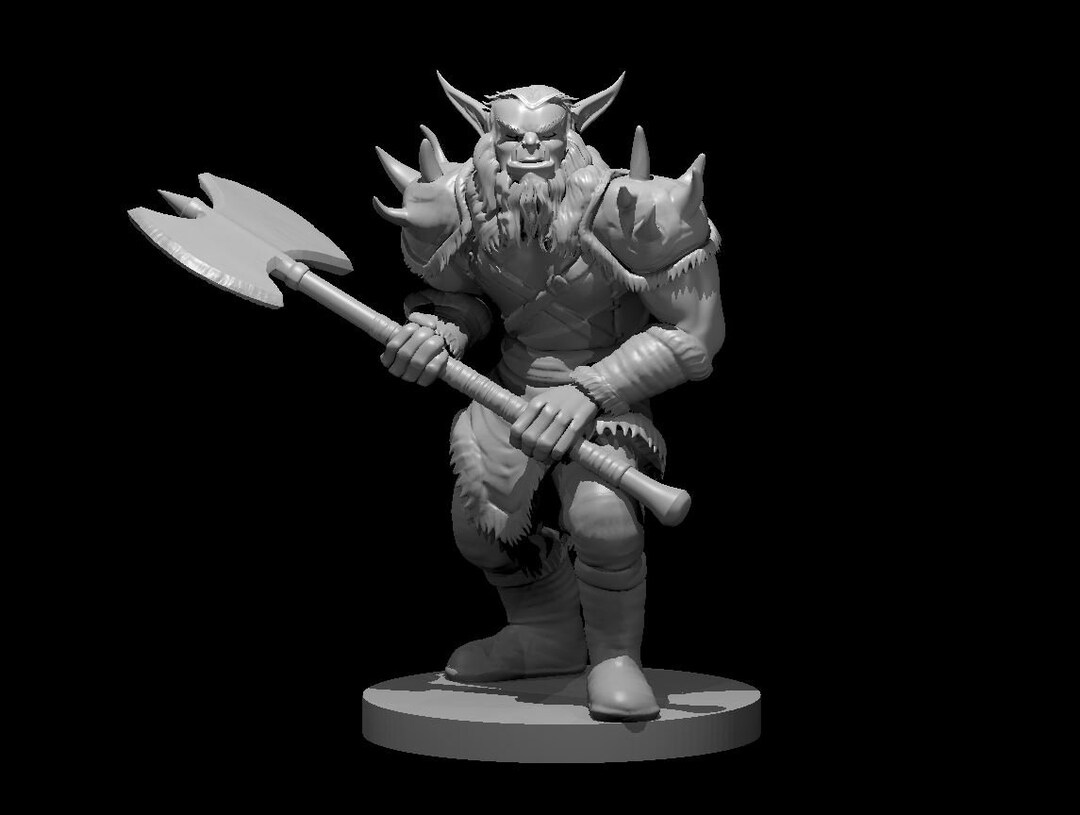 Bugbear Barbarian Resin Miniature Unpainted 3D Printed Figure in 28mm ...