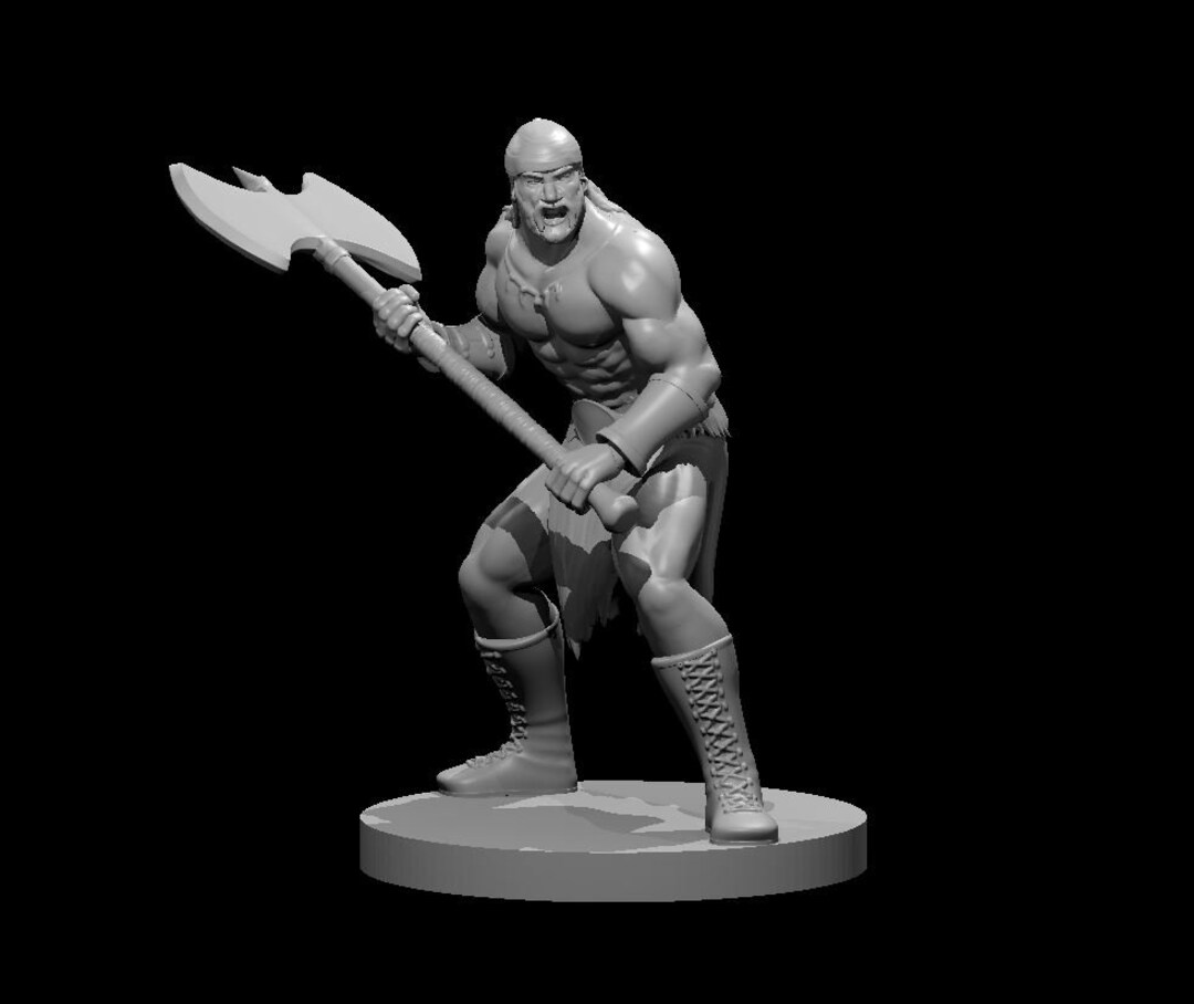Savage Barbarian Warrior Miniature Unprimed Resin Model for Tabletop ...