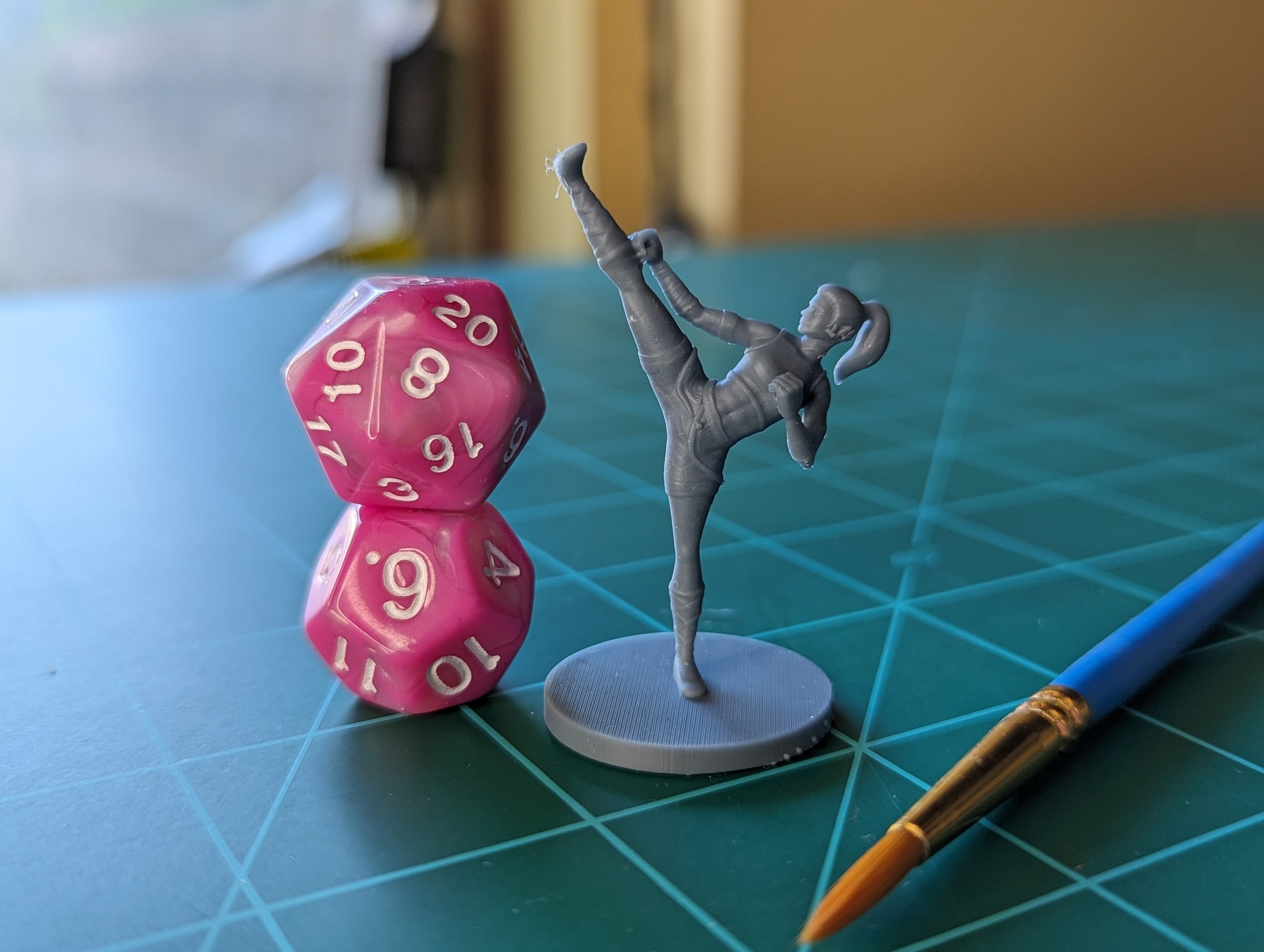 Half Elf Female Monk Dnd 3d Printed Miniature 8k High Detail Etsy