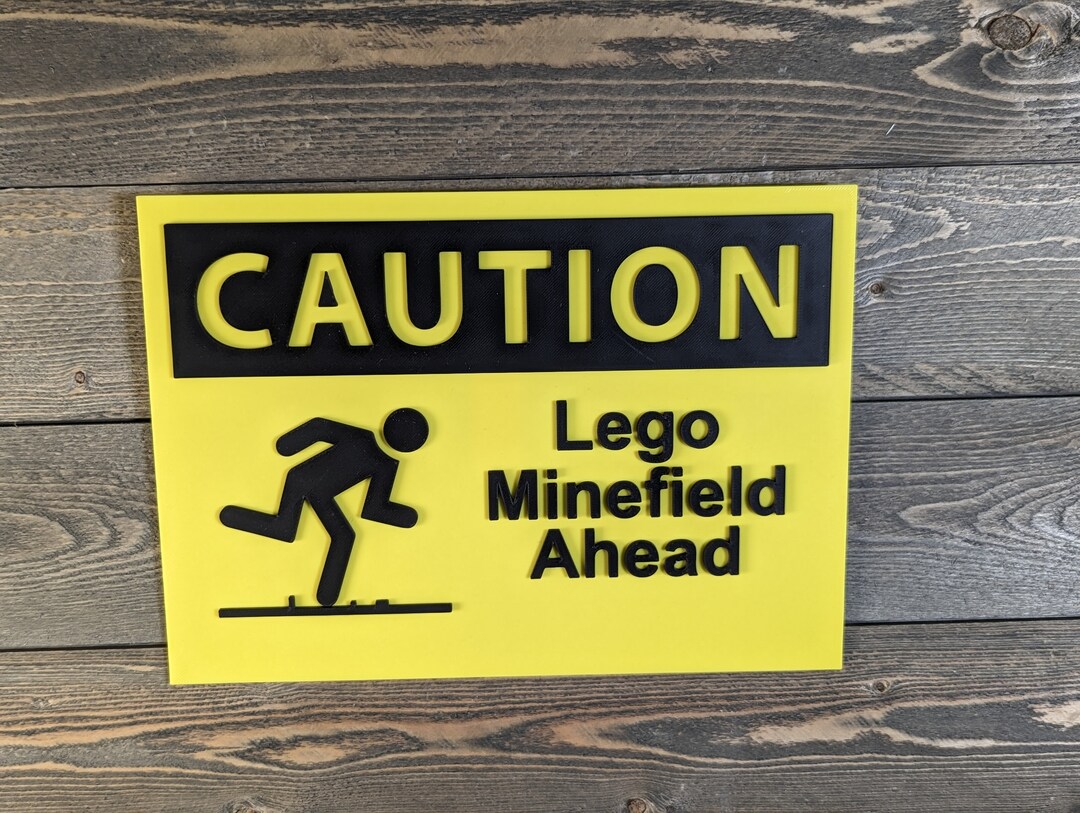Humorous Toy Minefield Warning Sign for Kids Room, Unique Parent Gift ...