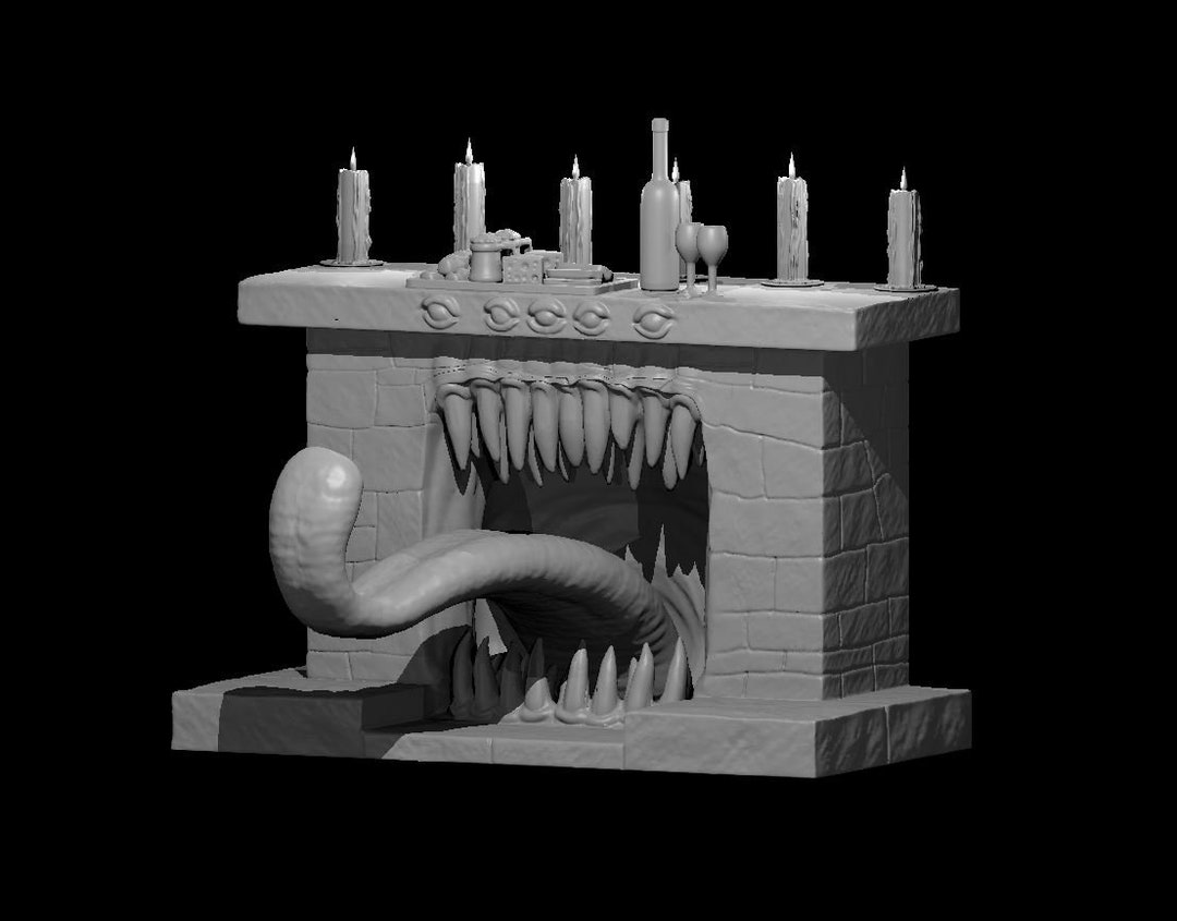 Captivating 3D Printed 8K Fireplace Mimic Miniature for Dnd Tabletop - Etsy