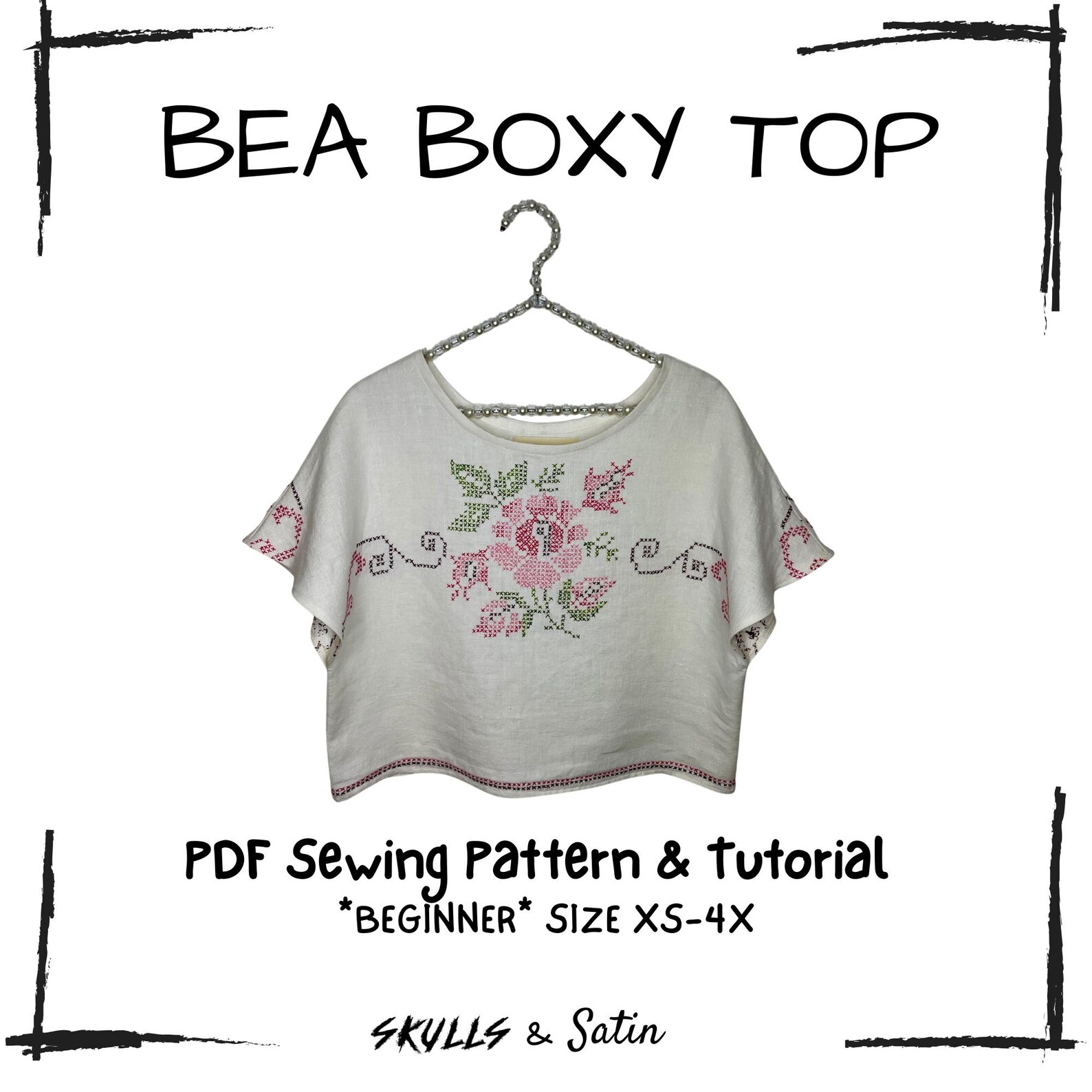Bea Boxy Top - PDF Beginner Sewing Pattern & Tutorial - Digital ...
