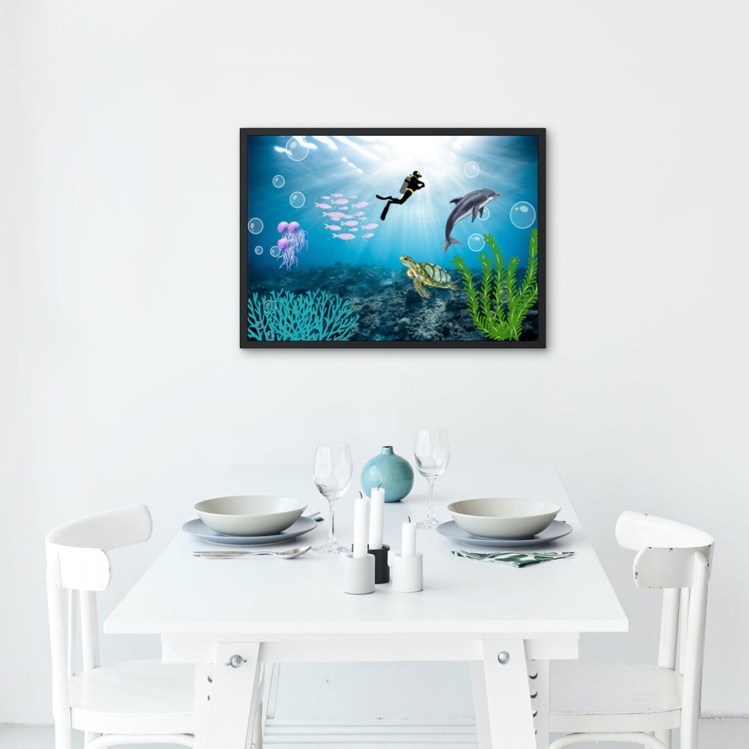 Digital Horizontal Printable Ocean Painting Decorative - Etsy