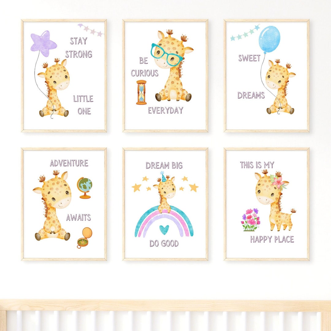 Kids Affirmation Print, Safari Affirmation Printable, Giraffe Nursery ...