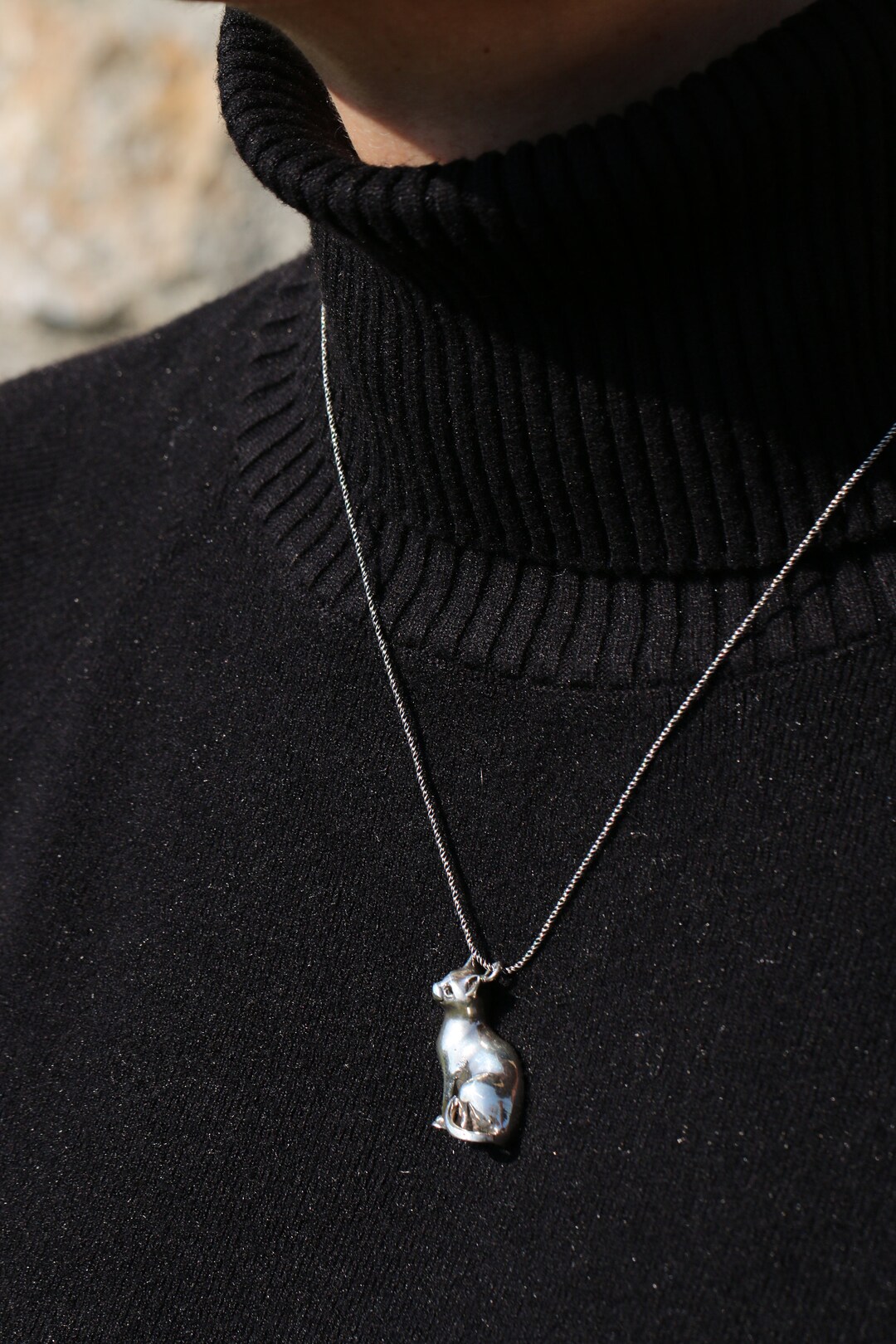 Sterling Silver Ragdoll Cat Necklace: Oxidized Kitten Pendant - Etsy