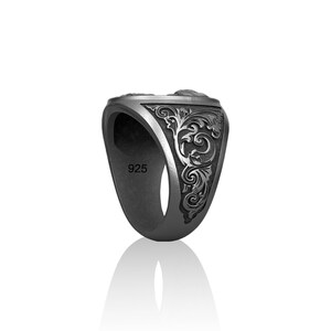 Jesus With Sacred Heart Signet Rings for Men in Silver, Oxidized Silver ...