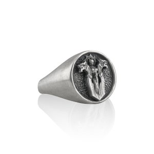 The Viking Valkyrie Mara Silver Signet Ring, handmade Freya Viking Ring ...