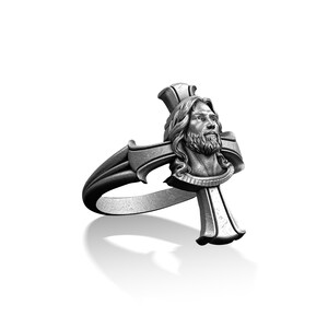Jesus Christ Crucifix Cross Christian Band Ring in Sterling Silver ...