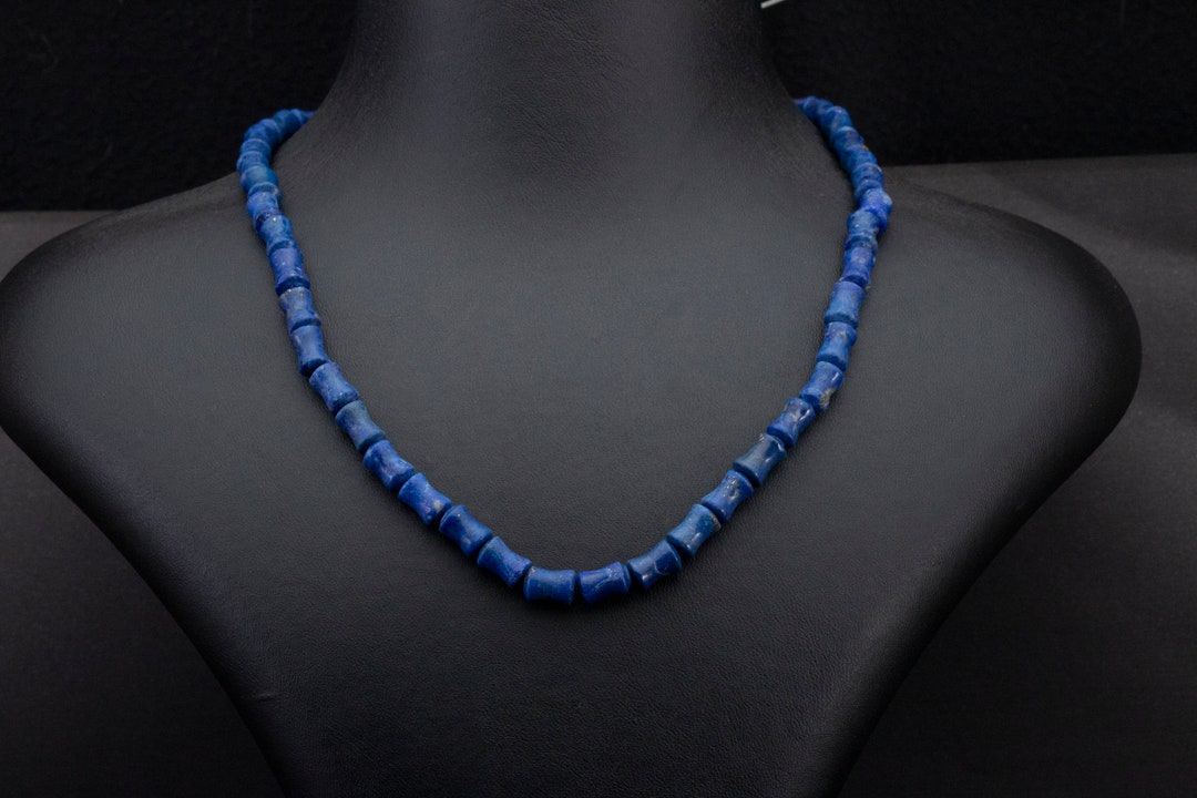International Women's Day Gift, Lapis Lazuli Bead Necklace, Seed Bead ...