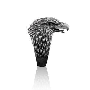 Eagle Handmade Sterling Silver Men Ring, bald Eagle Unique Animal Ring ...