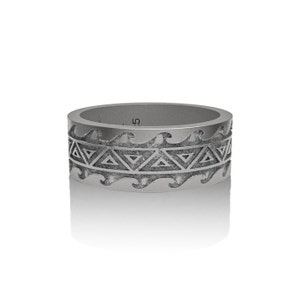 Maori Art Sterling Silver Ring: Polynesian Tribal Wedding Band - Etsy