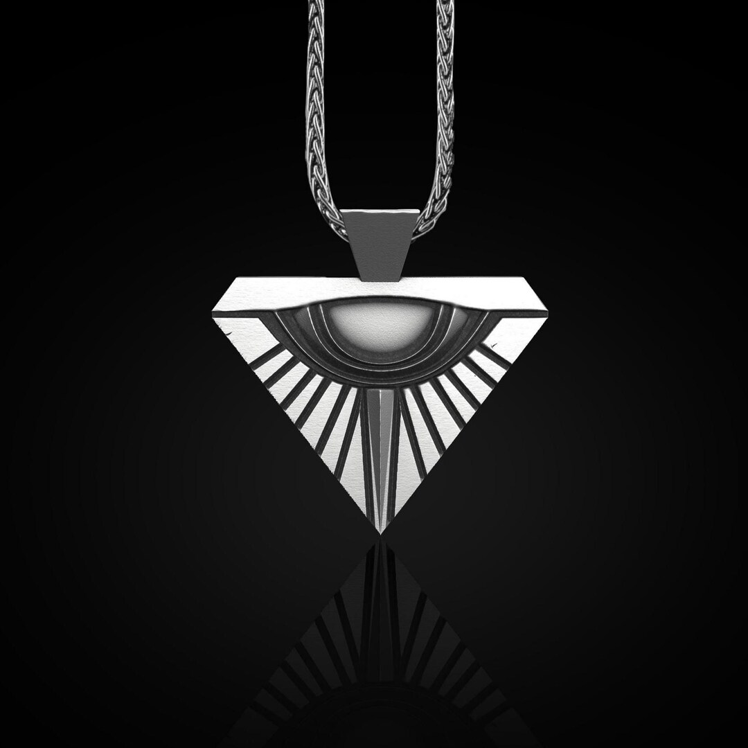Eye of Horus Triangle Fantasy Necklace, Oxidized Eye Necklace in ...
