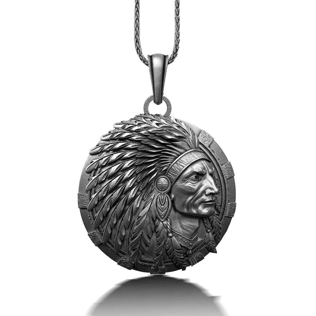 Native American Necklace for Men in Sterling Silver, American Indian ...