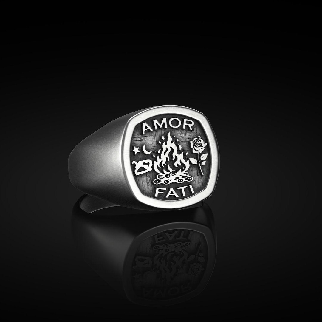 925k Silver Amor Fati Ring, Amor Fati Jewelry, Memento Mori Ring, Stoic ...