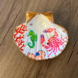Jewelry Plate Made of Scallop Shell and Painted With Acrylic. - Etsy