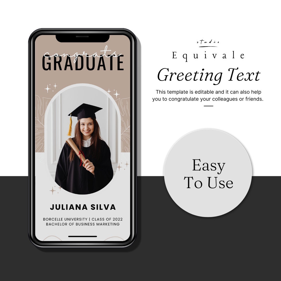 Greeting Text for Wedding & Graduation, Customizable Canva Templates ...