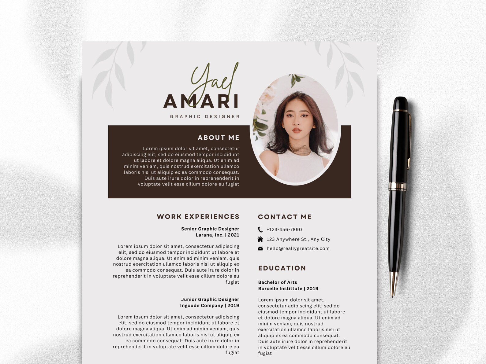 Modern Graphic Designer Resume Template, Editable Canva CV Design for ...
