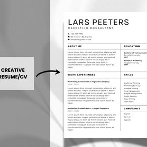 Marketing Consultant Resume Template, Minimalist Canva CV Design ...