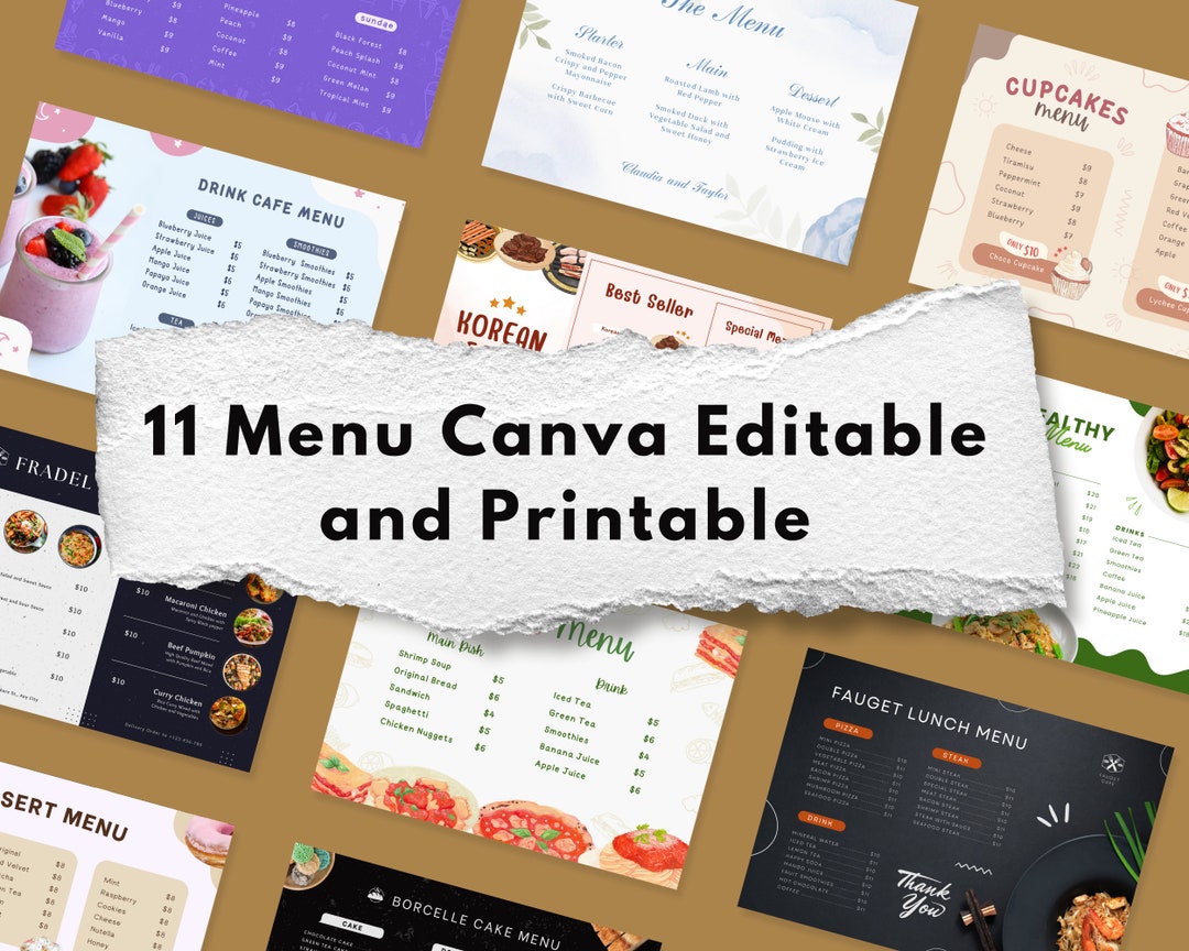 Menu Ready to Editable Printable Menu Card Restaurant Menu - Etsy