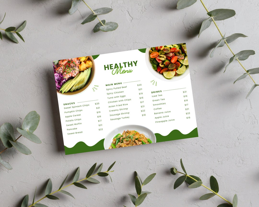 Healthy Eating Menu, Food Diary Menu, Menu Board, Breakfast Menu ...