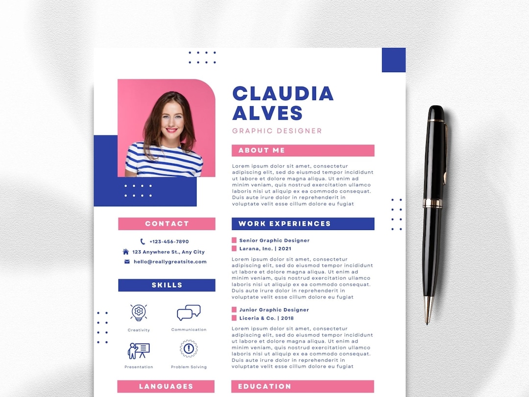 Creative Graphic Designer Resume Template, Modern Canva CV Design ...