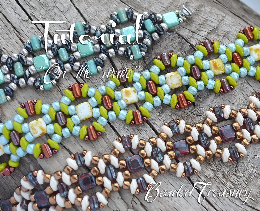 Beading Tutorial Bracelet ON THE WAVE, Beading Pattern With Shaped ...